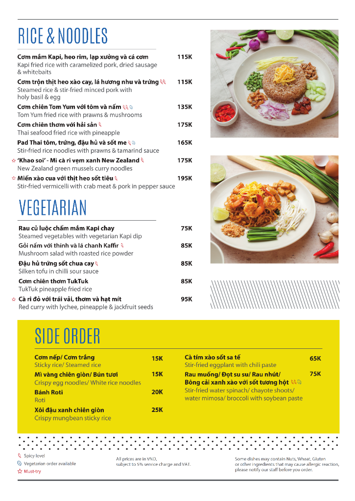 Menu - TukTuk Thai Bistro